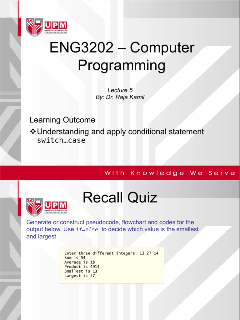 Lecture 5 | PDF | Control Flow | Software Development