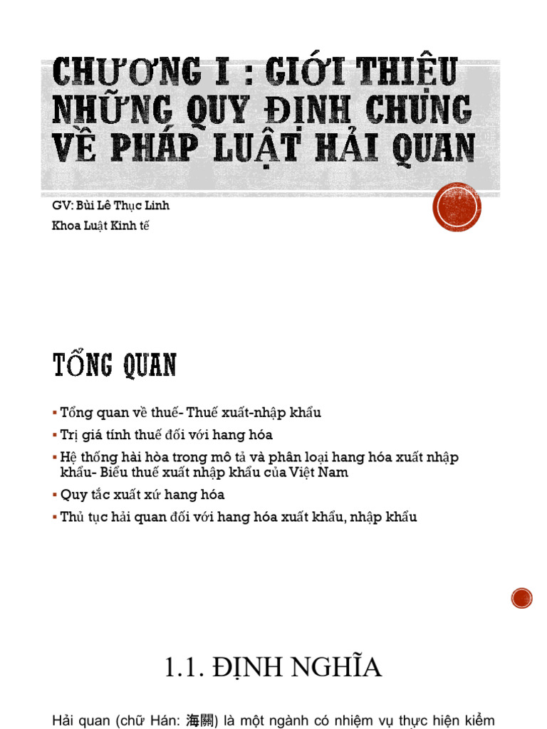 Chương I - Gioi Thieu Va Quy Dinh Chung | PDF