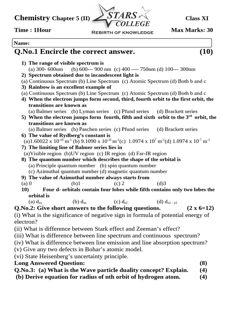 chemistry-XI-Chapter-5- | PDF