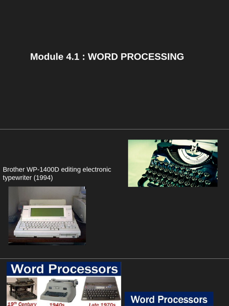 4 Etech Lesson 4.1 Module 4.1 Part 1 | PDF | Microsoft Word | Word Processor
