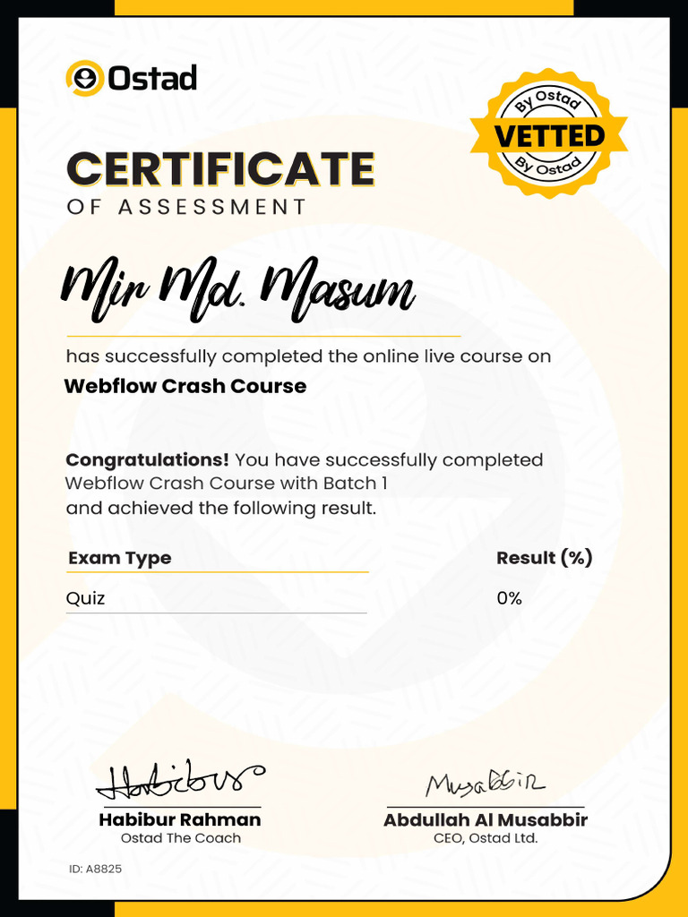 Webflow Certificate | PDF