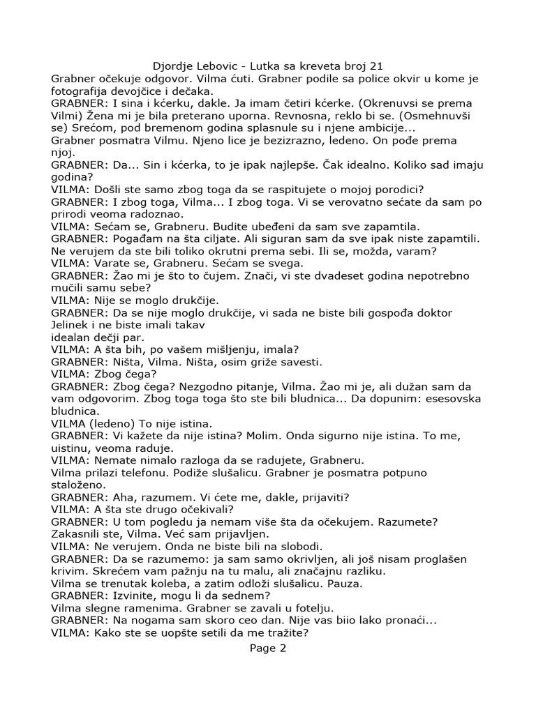 Djordje Lebovic-Lutka sa kreveta broj 21 (dragged) 2 | PDF