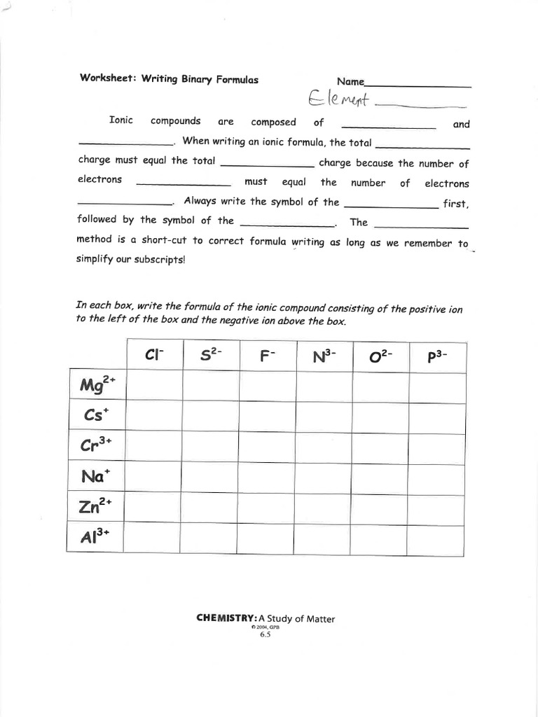 Binary & Ternary Formula WS.combined | PDF