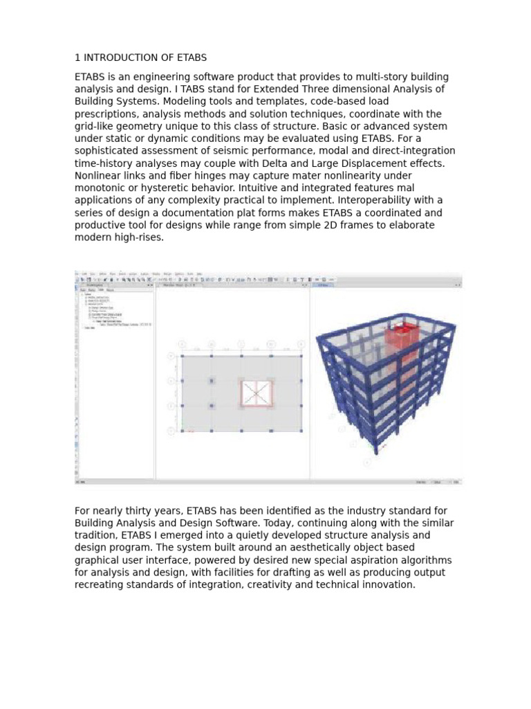 1 Introduction of Etabs | PDF | Structural Load | Strength Of Materials