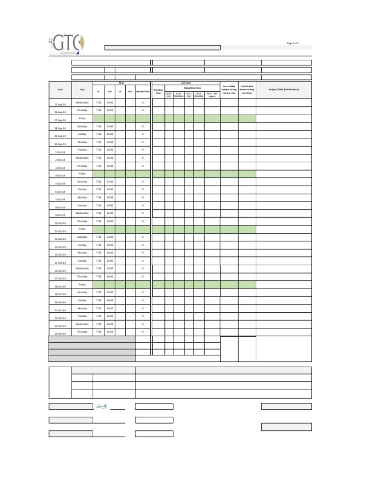 Wajahat October Timesheet | PDF