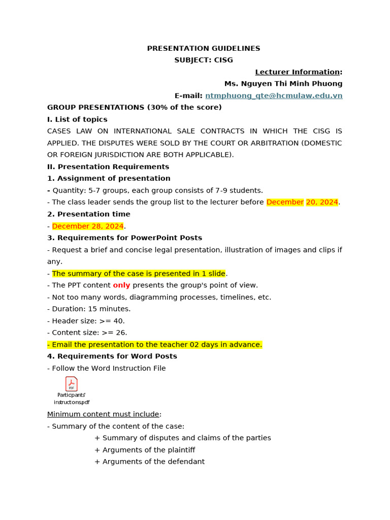 Intruction for presentation-CISG_2024 | PDF | Microsoft Power Point ...
