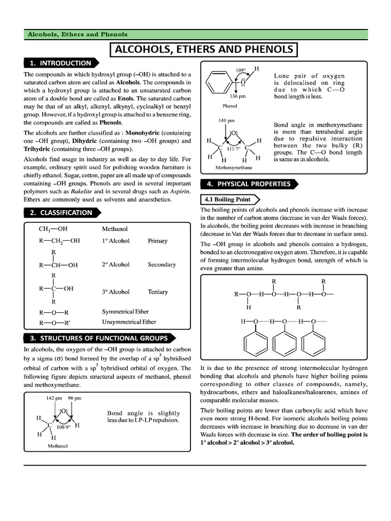 Alcohols Phenol Sand Ethers | PDF