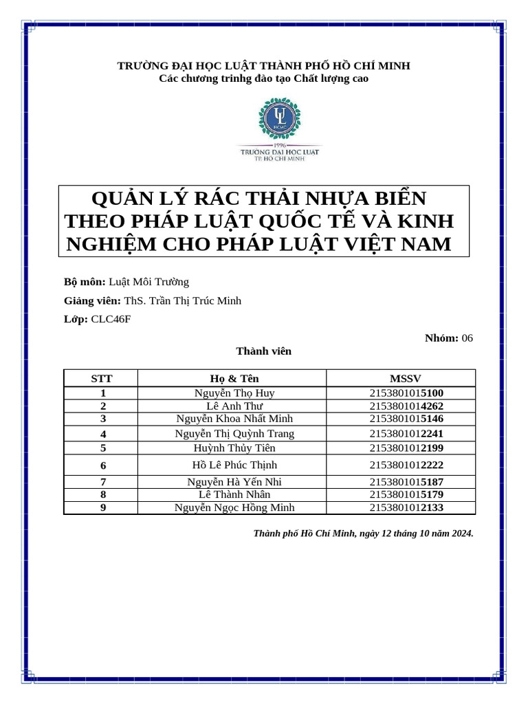 Môi trường_Nhóm 06 | PDF