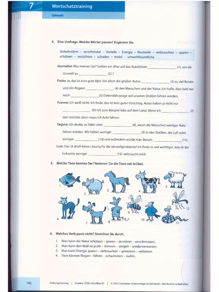 Wortschatzt Zum Thema Umwelt B1 | PDF