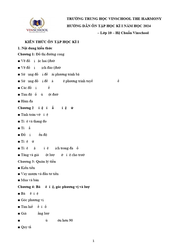 14.11.hdot Toán 10 HK1 | PDF