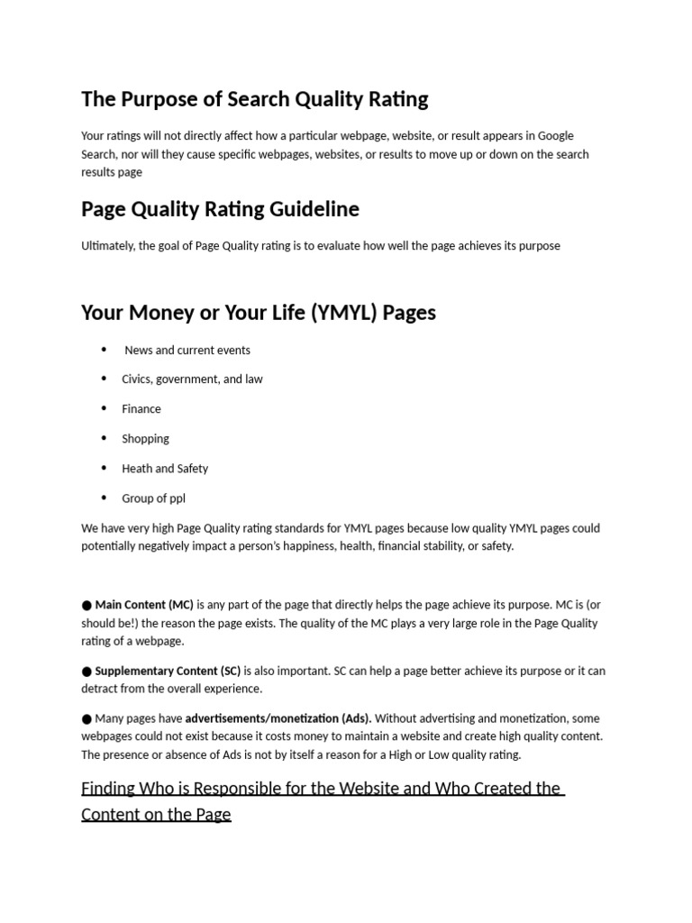 The Purpose of Search Quality Rating: Finding Who Is Responsible For ...