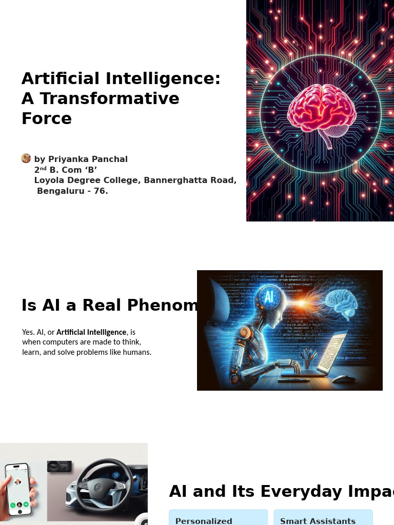 Artificial Intelligence A Transformative Force (Priyanka. P) | PDF | Artificial Intelligence ...