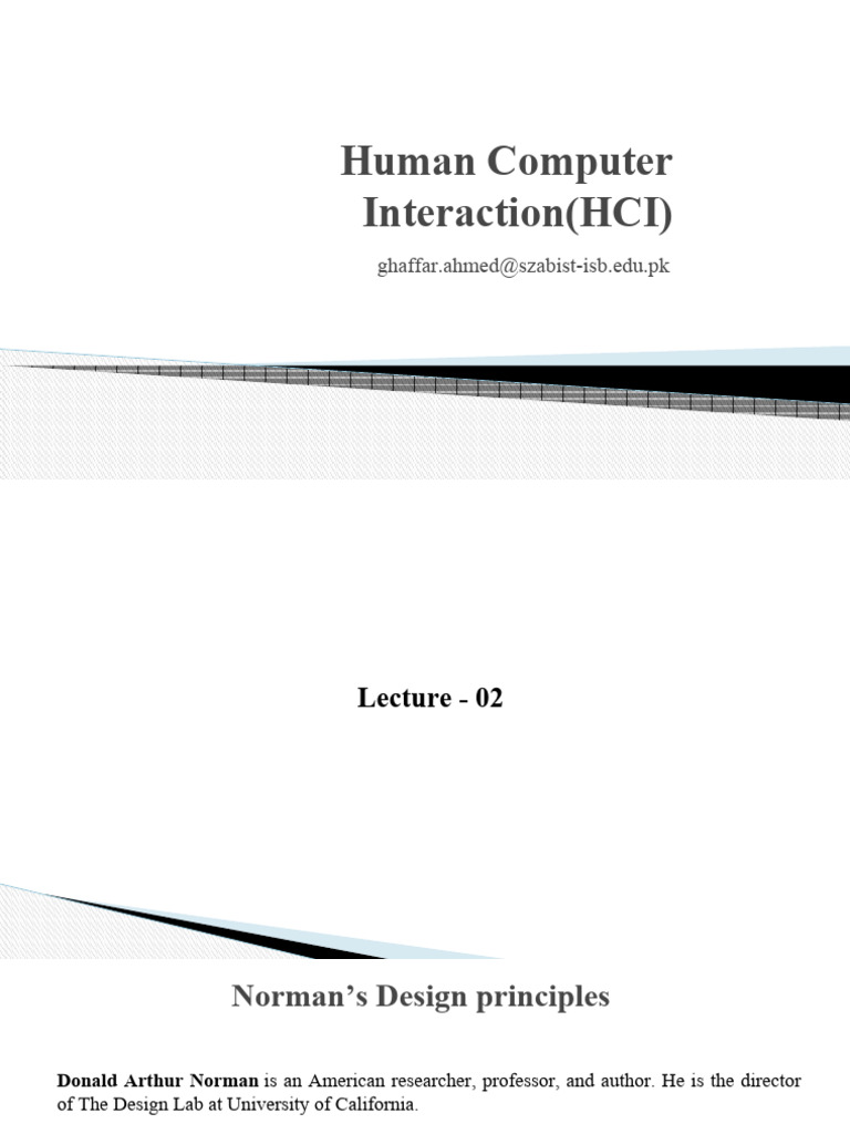 SEC 2103 HCI Lecture 02 Six Principles of Norman Donald on 23-09-2024 | PDF | Graphical User ...