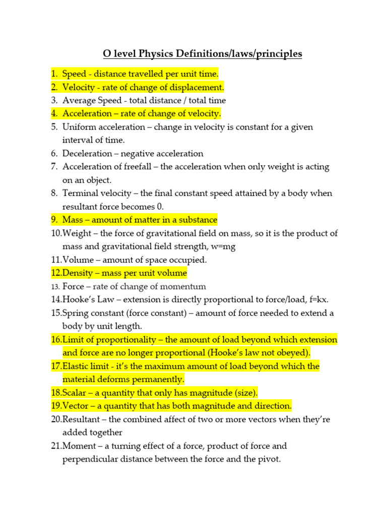 O Level Physics Definitions | PDF | Radioactive Decay | Atomic Nucleus