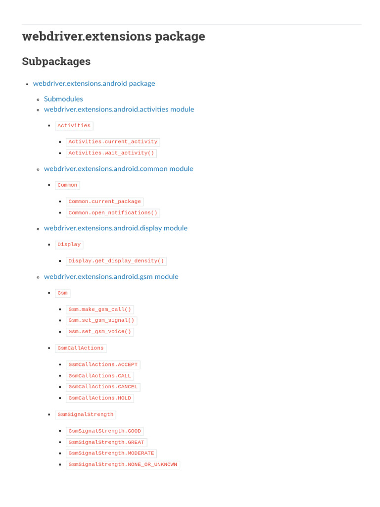 WebDriver Android Extensions Guide | PDF | Parameter (Computer Programming) | Computer File