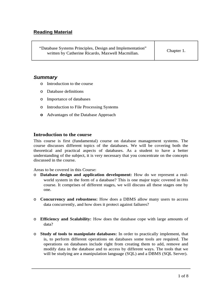 1. Database vs traditional File System | PDF | Databases | Computer File 1. Database vs traditional File System | PDF | Databases | Computer File