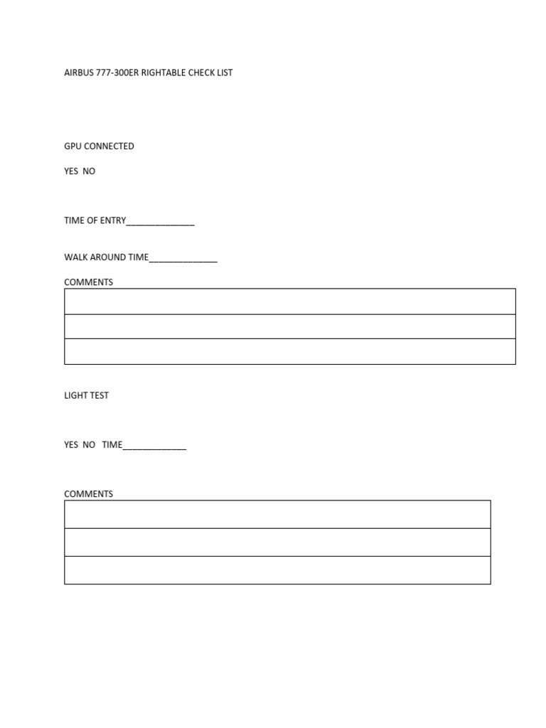 777-300er Rightable Checklist | PDF