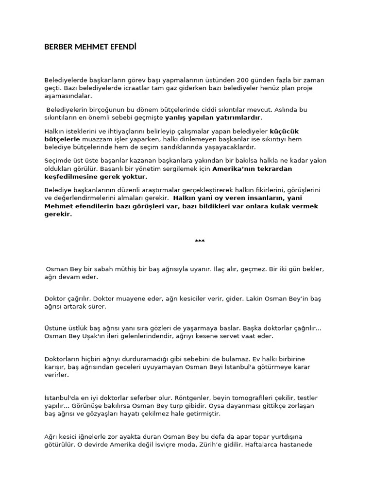 Berber Mehmet Efendi | PDF