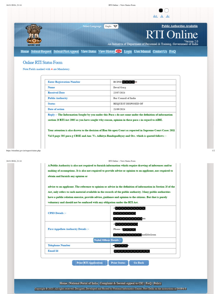 RTI 2 | PDF | Public Law | Justice