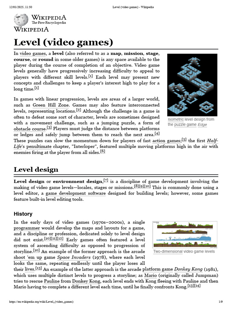 Level (Video Games) - Wikipedia | PDF | Gaming | Video Game Development