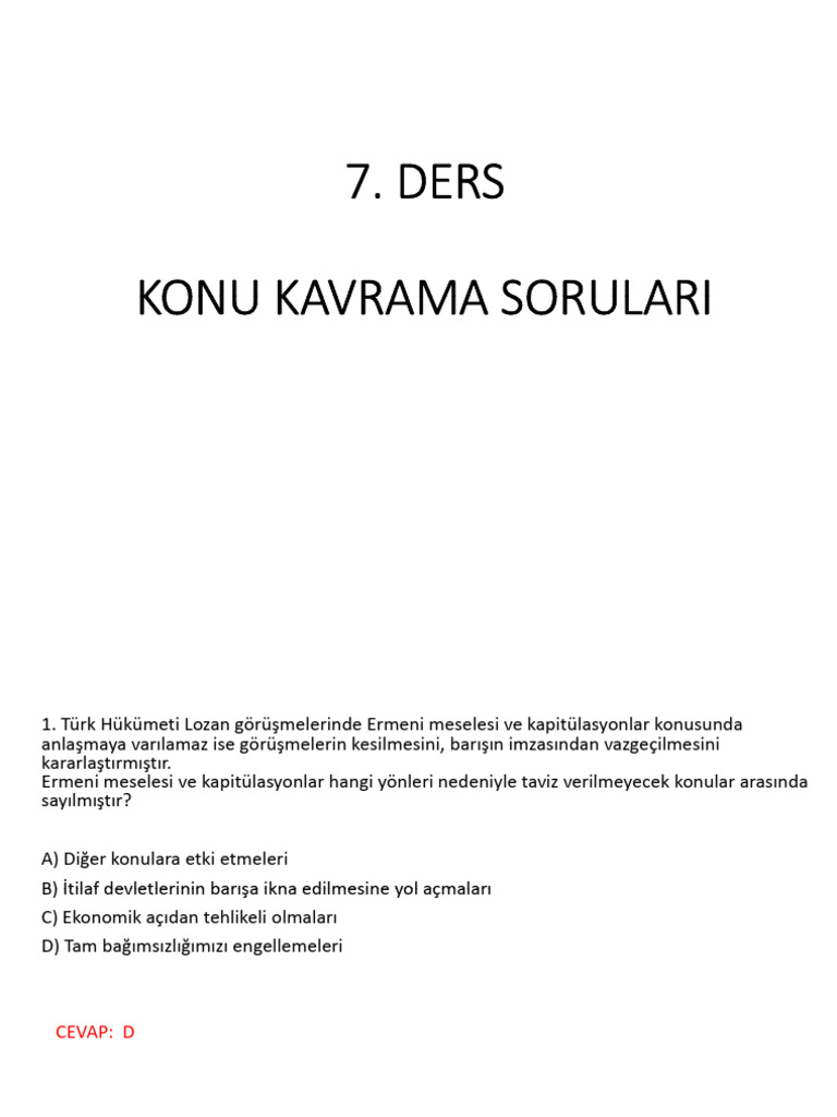 ATA 121 07 Ders Konukavrama Sorulari | PDF