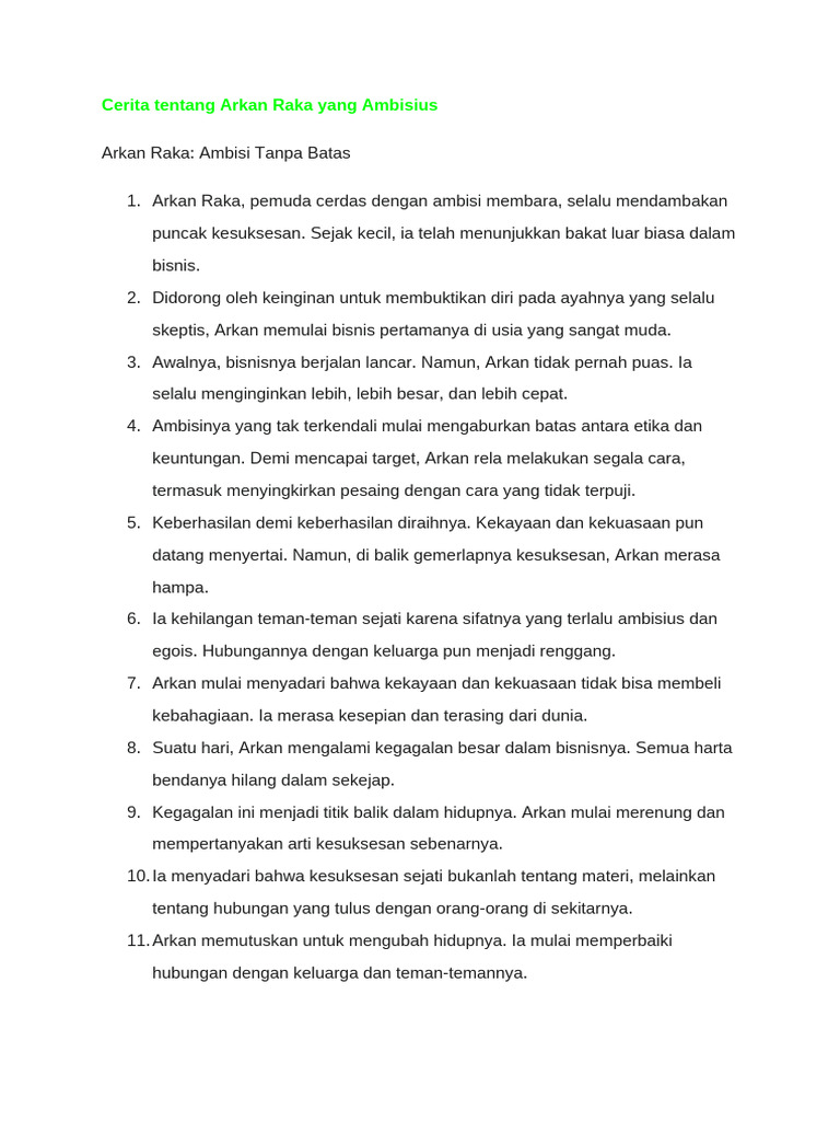 Cerita Arkan Raka | PDF
