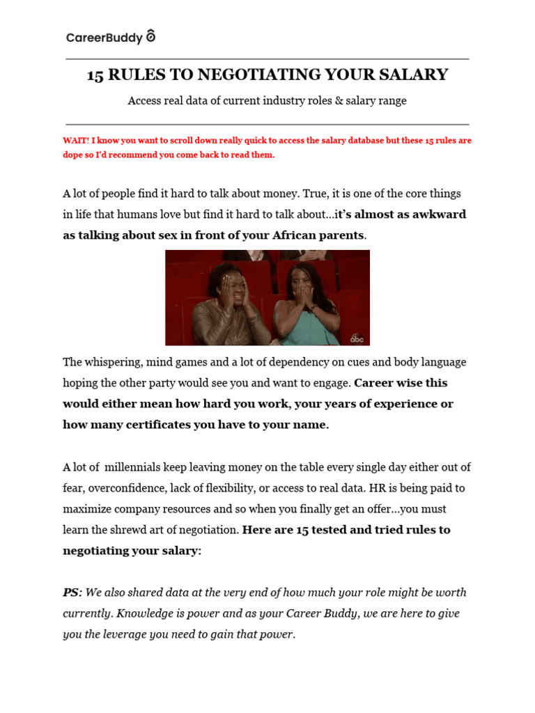 15 Rules To Negotiating Your Salary | PDF | Salary | Negotiation