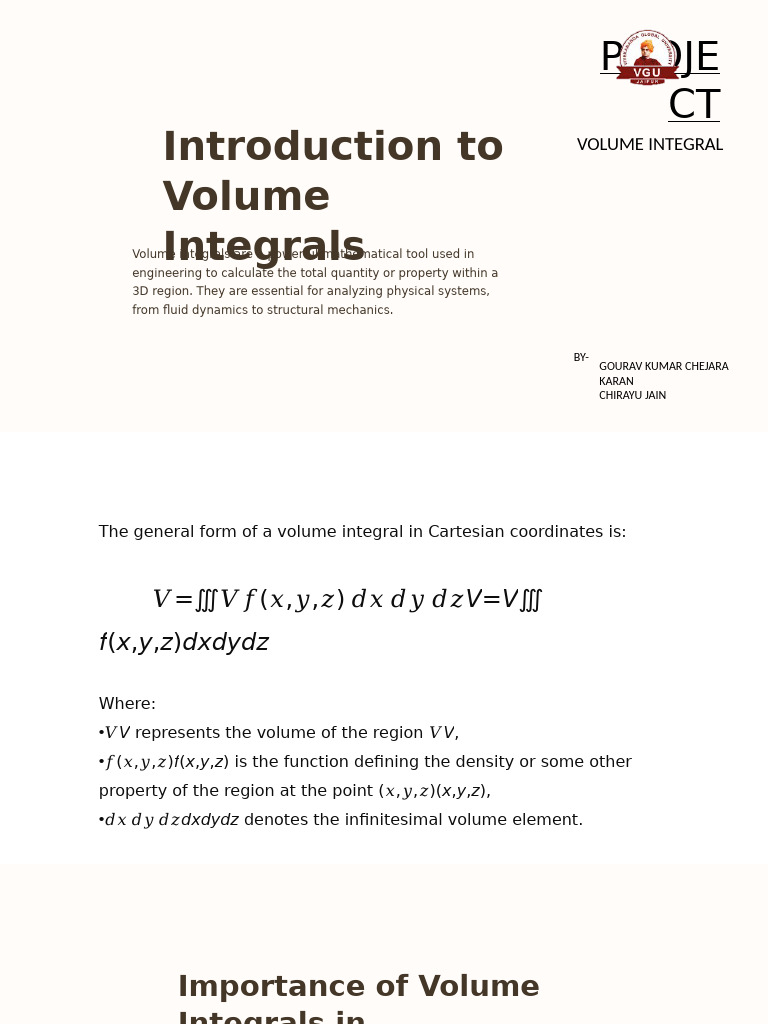 Introduction to Volume Integrals[Online]Edited | PDF | Coordinate ...