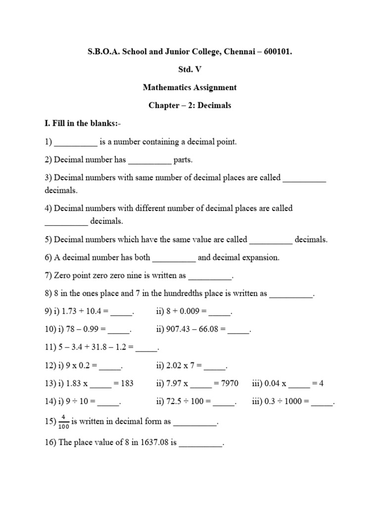 decimals | PDF | Numbers | Decimal