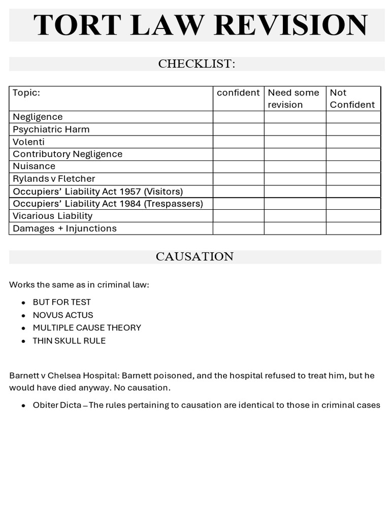 Tort law PDF | PDF | Negligence | Damages
