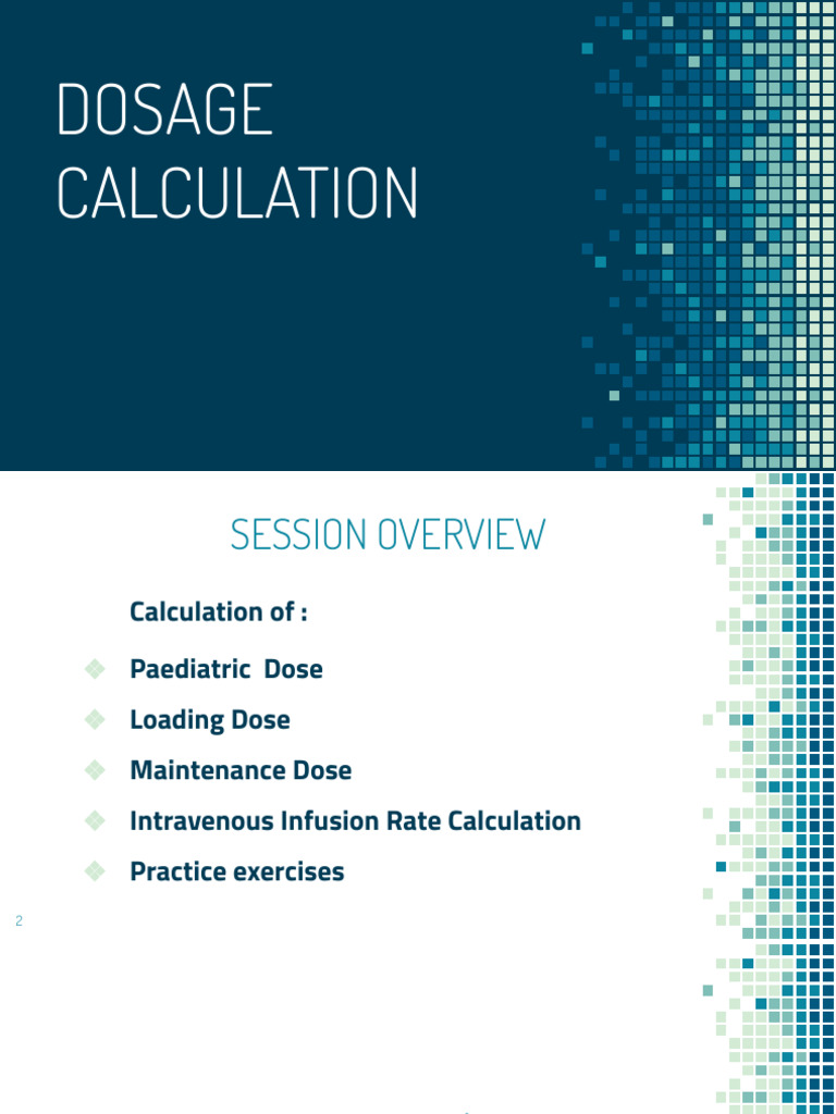 DOSAGE CALCULATION | PDF | Pharmacokinetics | Dose (Biochemistry)