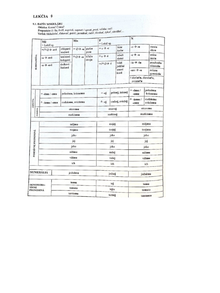Dativ Sing+Pl | PDF