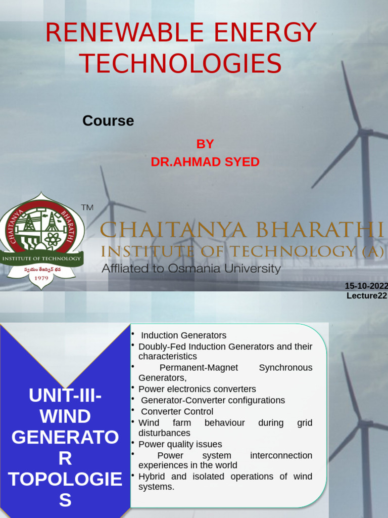 Unit3 Wind Generator Topologies Part1 | PDF | Electric Generator | Rectifier