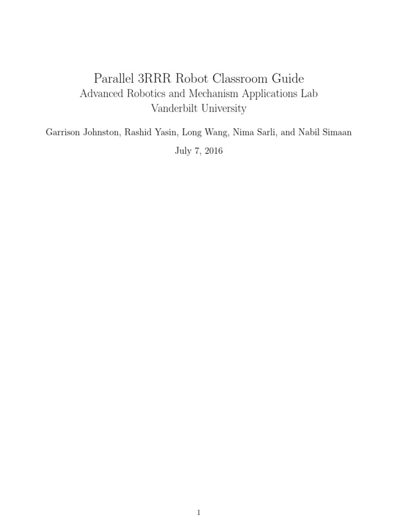3RRR Robot Classroom Guide | PDF | Servomechanism | Electric Motor