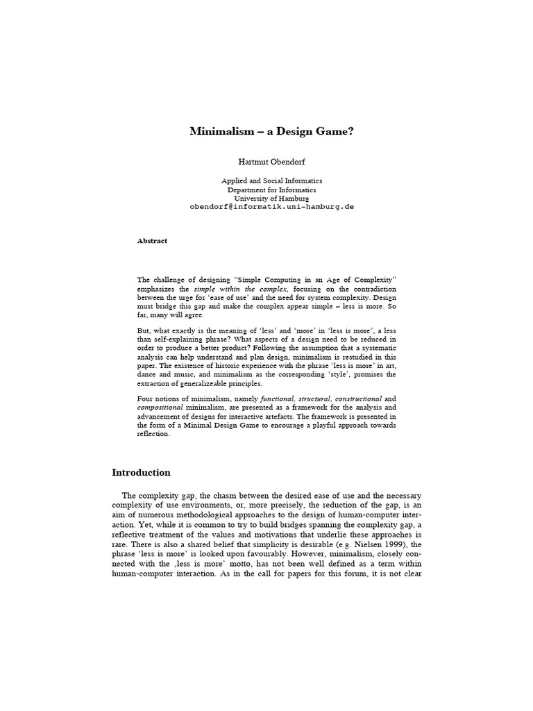 document | PDF | Minimalism | Design