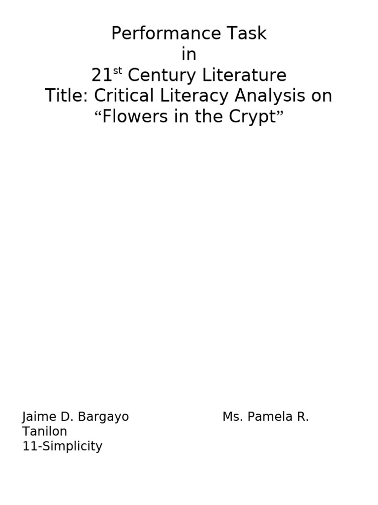 21ST Century Literature Close Analysis | PDF
