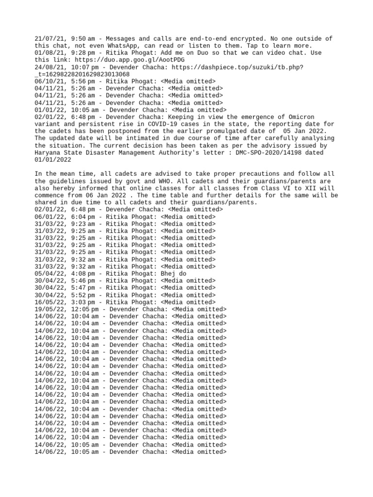 WhatsApp Chat with Devender Chacha | PDF