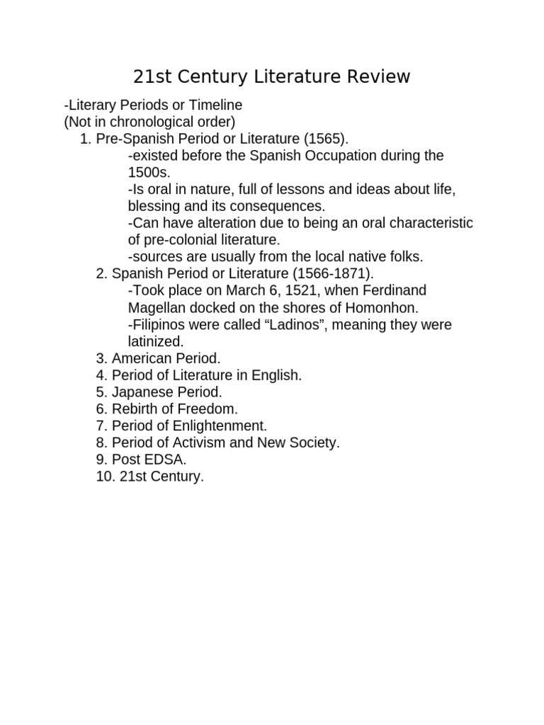 21st Century Literature Review | PDF