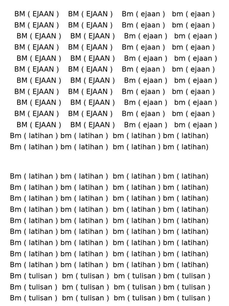 Buku Latihan T Ejaan | PDF