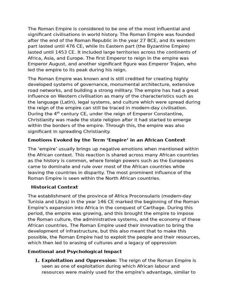 The Roman Empire | PDF | Roman Empire | Africa