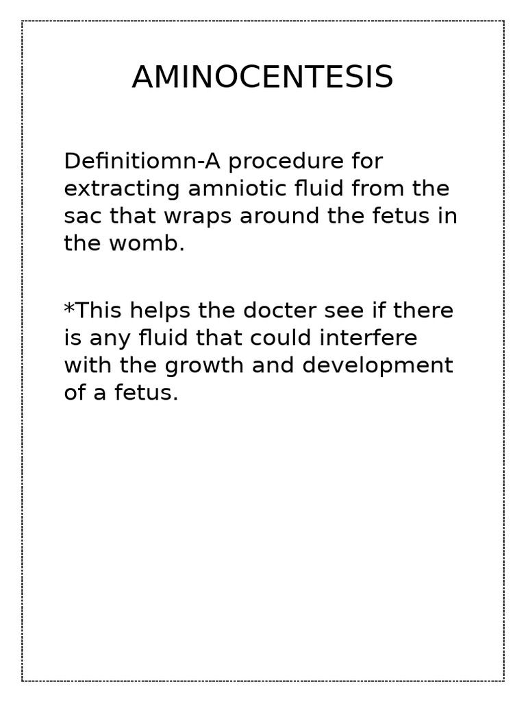 Amniocentesis Procedure Explained | PDF