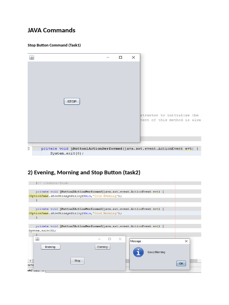 Java Commands | PDF Java Commands | PDF