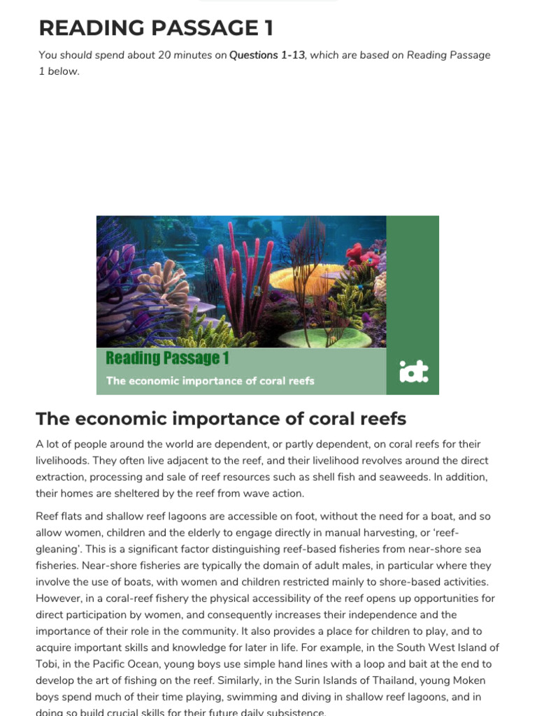 Economic Impact of Coral Reefs | PDF | Coral Reef | Learning