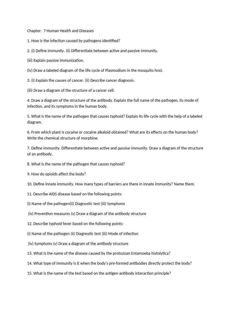 cls-12th Bio CH - 7 Human Health | PDF