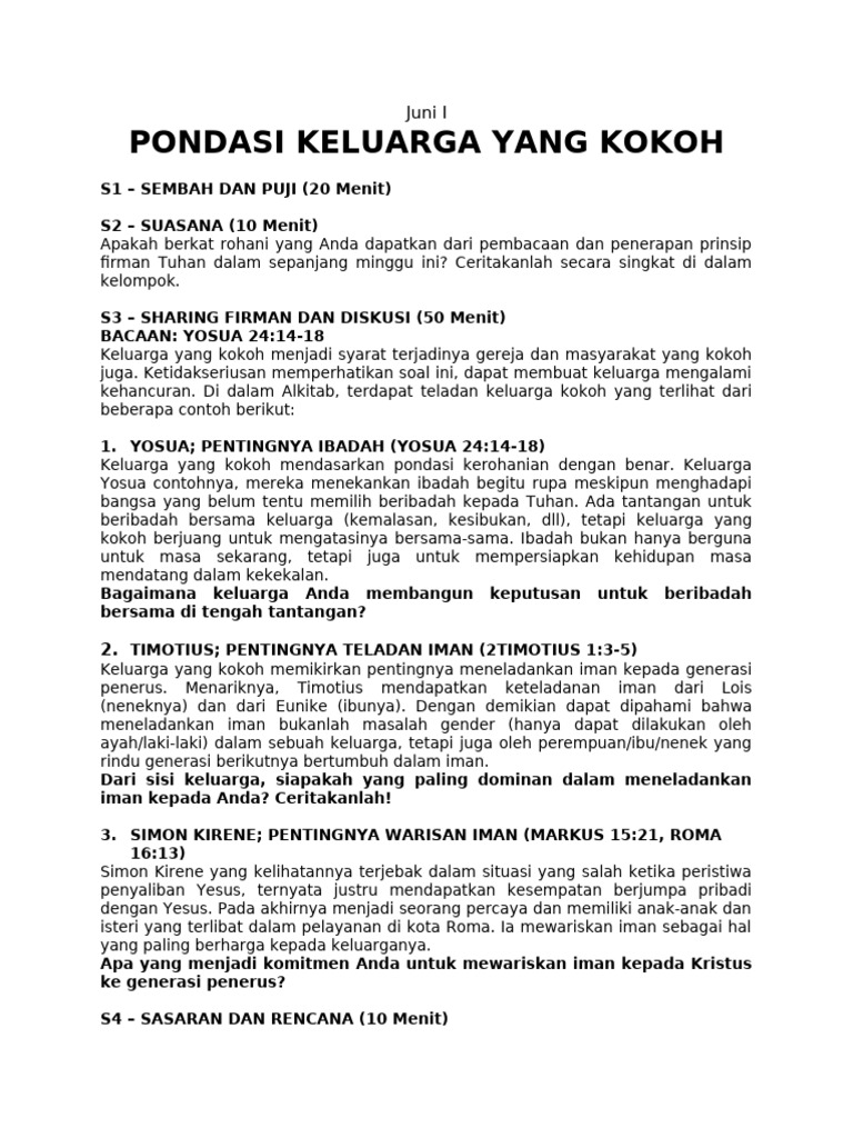 Bahan Komsel Keluarga Katolik | PDF