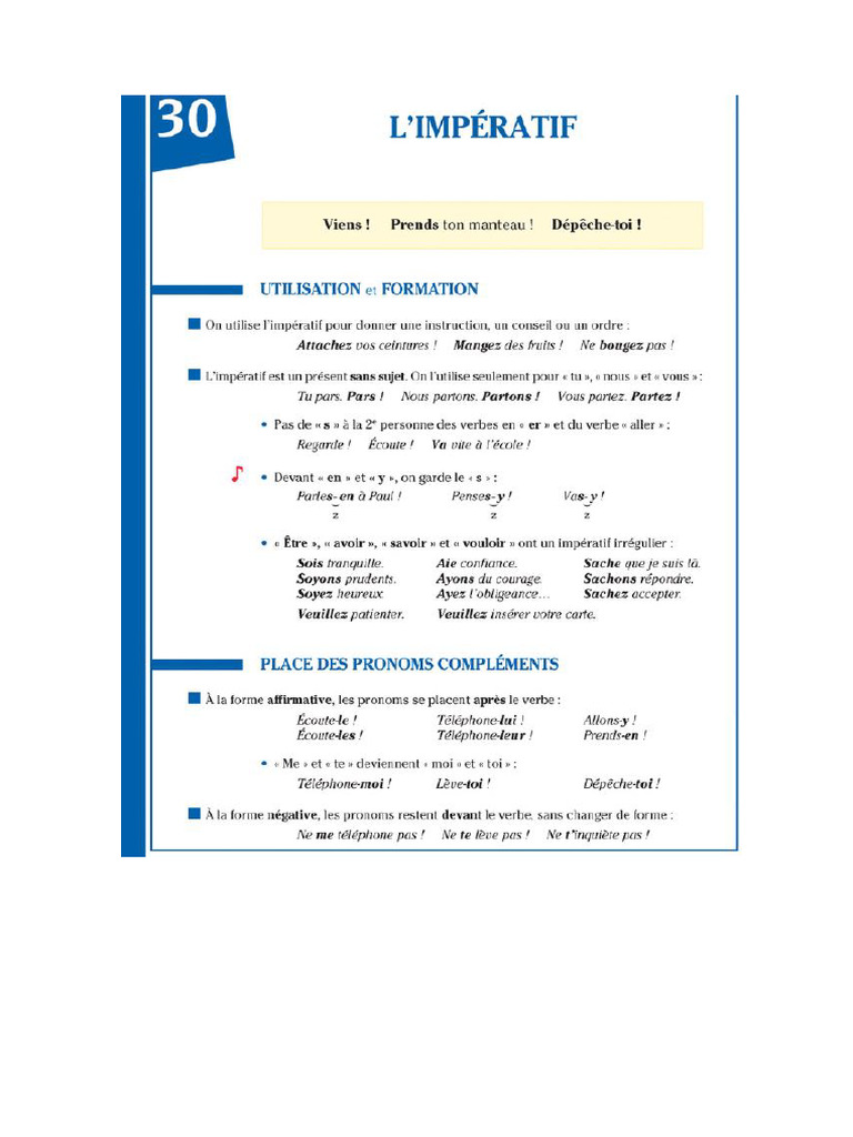L'imperatif | PDF