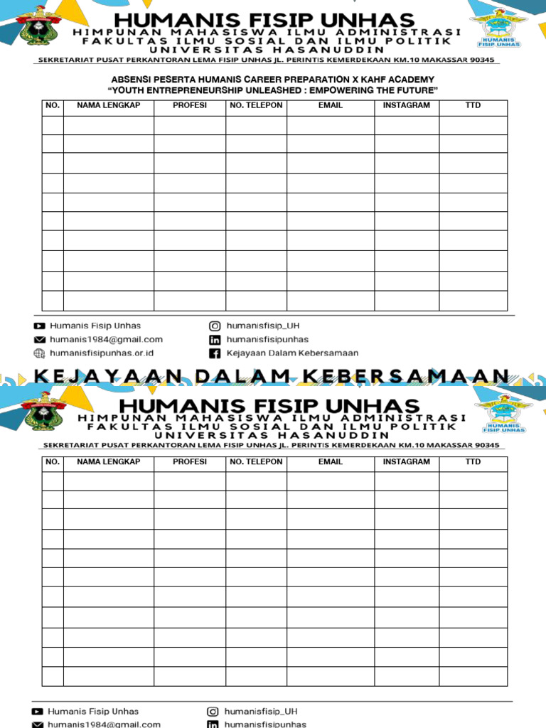 Absen HCP X Kahf 2 | PDF