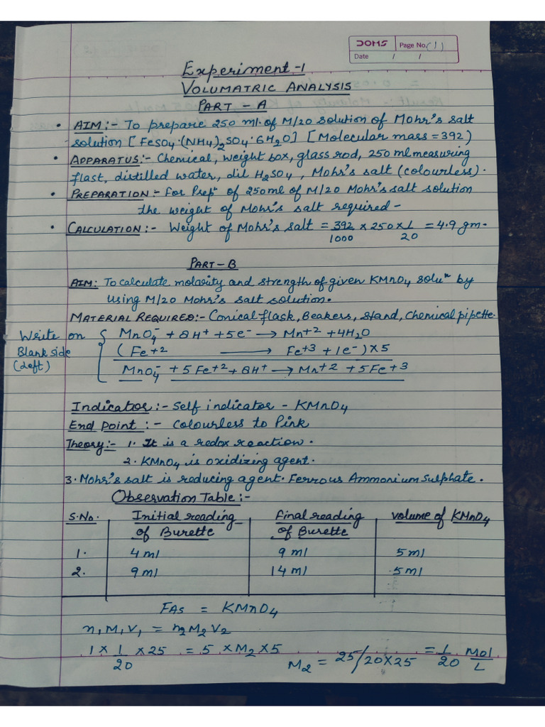 Chemistry Practical | PDF