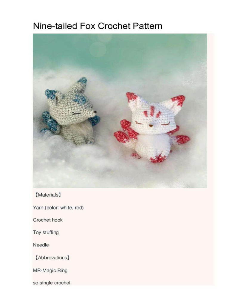 Nine-Tailed Fox Crochet Pattern | PDF