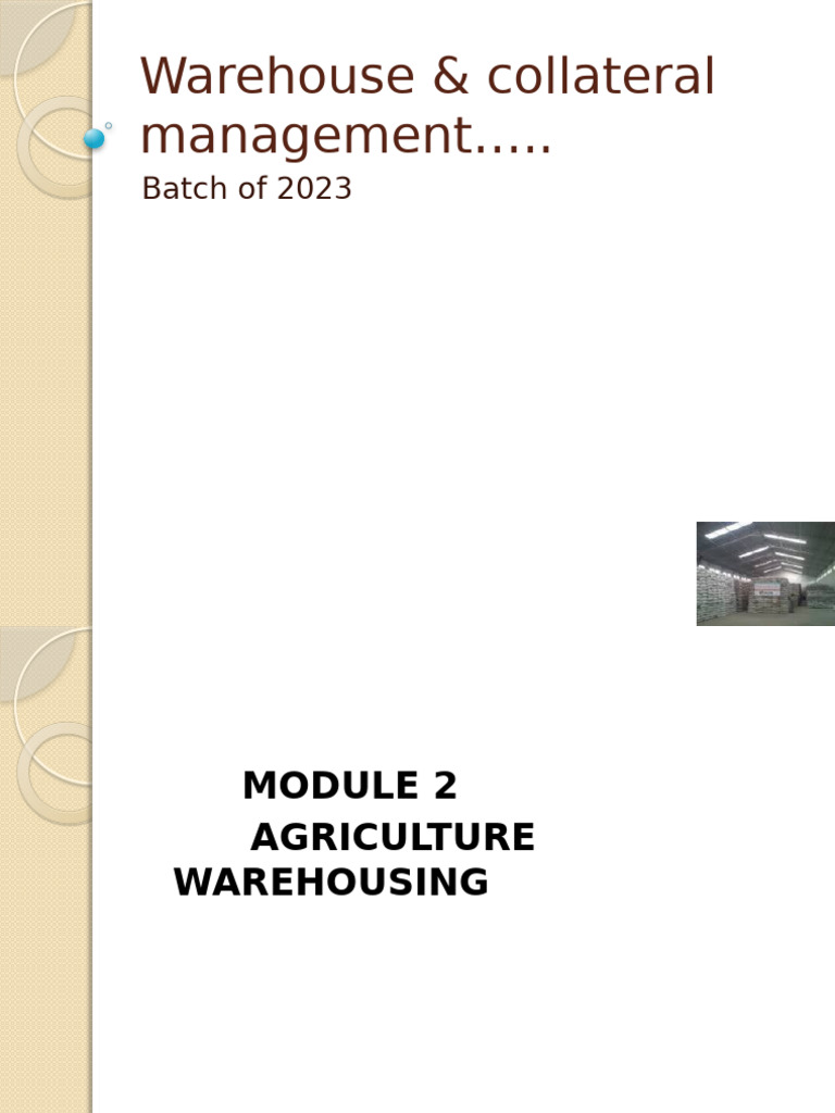 Warehousing Module 2 | PDF | Inventory | Warehouse